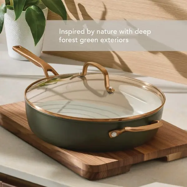 KITCHENAID Hard Anodized Ceramic Induction Evergreen 2 Qt. Covered Saute Pan