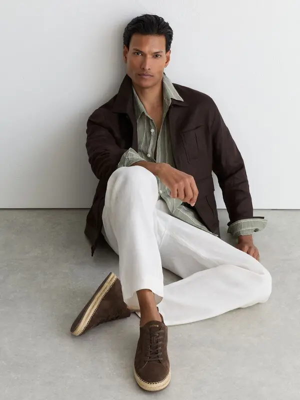 REISS Cade Suede Espadrille Sneakers