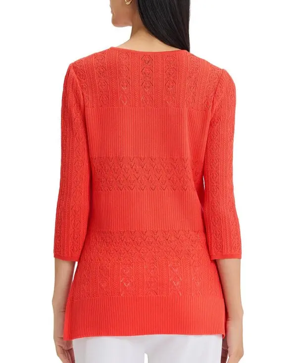 Misook Classic Lined Pointelle Soft Knit Tunic