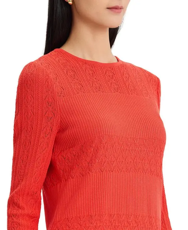 Misook Classic Lined Pointelle Soft Knit Tunic