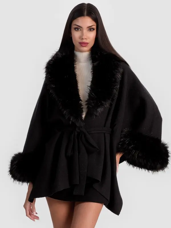 Alice + Olivia Joanne Sweater Coat - Black