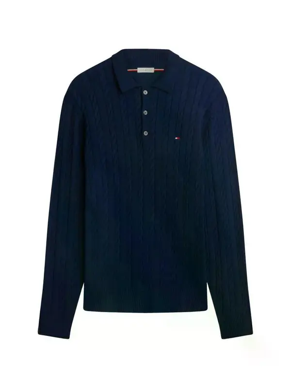 Tommy Hilfiger Cable Knit Polo Collar Sweater