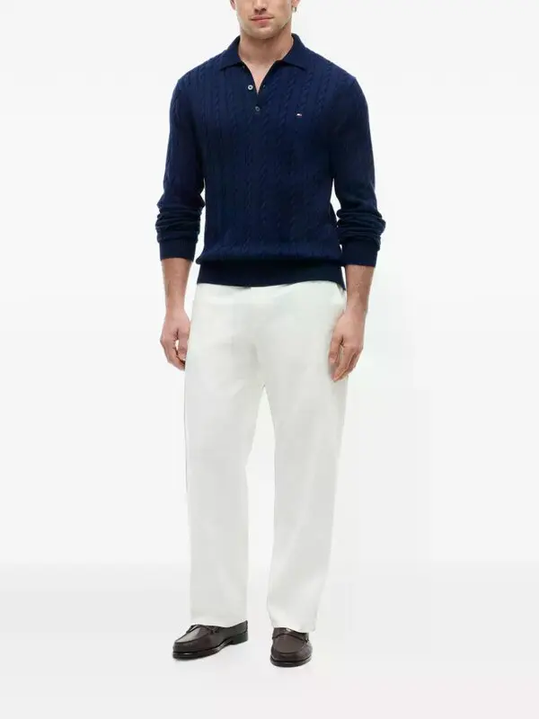 Tommy Hilfiger Cable Knit Polo Collar Sweater