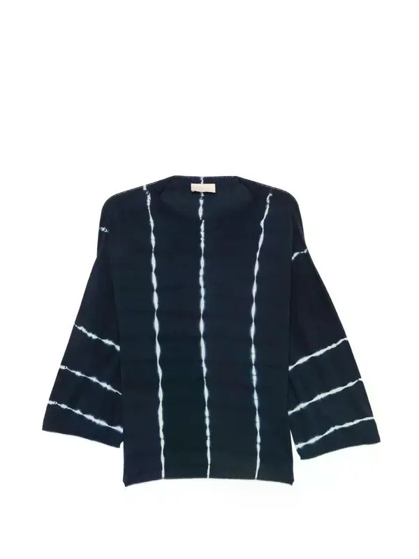 Momoni Striped Tie-dye Sweater - Blue