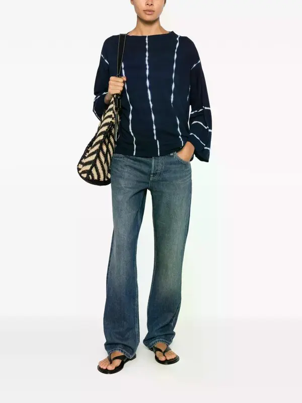 Momoni Striped Tie-dye Sweater - Blue