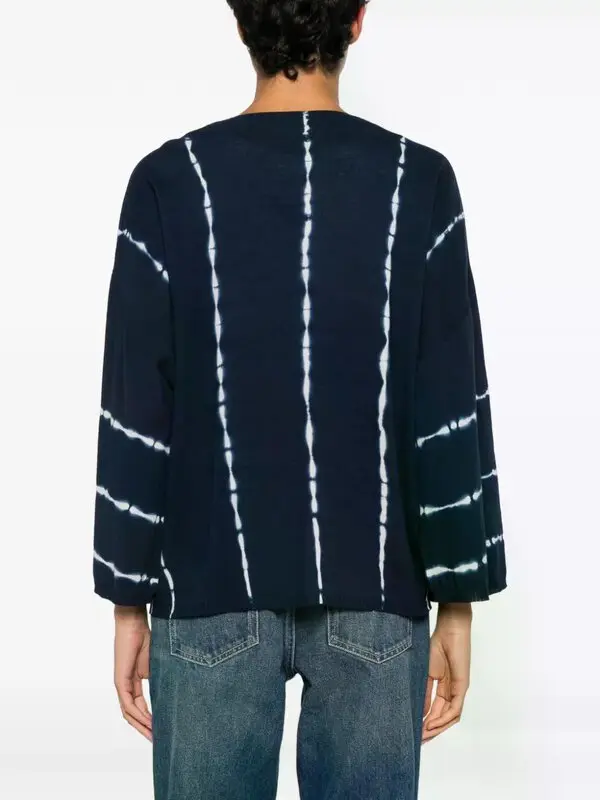 Momoni Striped Tie-dye Sweater - Blue