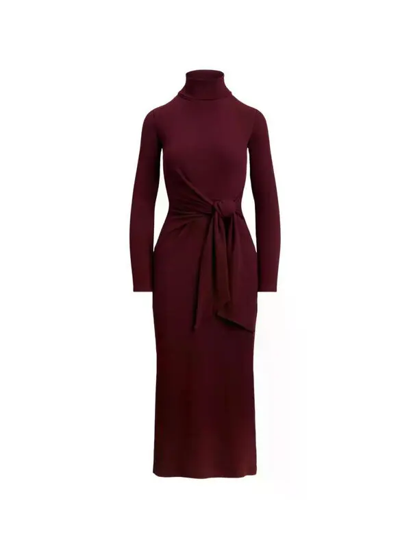 Ralph Lauren Tie-front Turtleneck Dress - Red