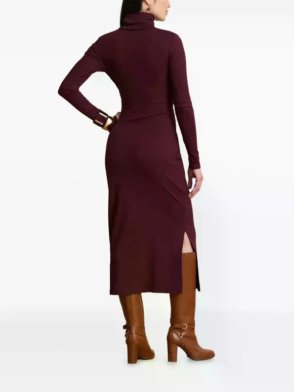 Ralph Lauren Tie-front Turtleneck Dress - Red