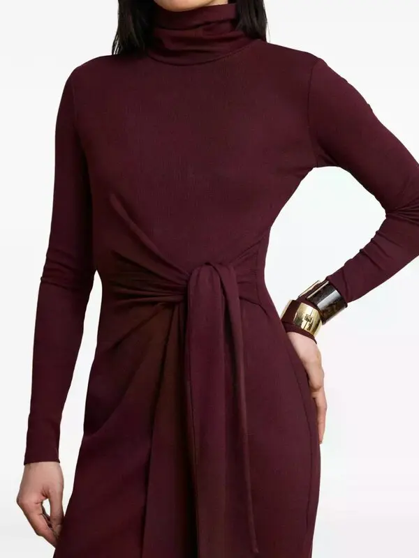 Ralph Lauren Tie-front Turtleneck Dress - Red