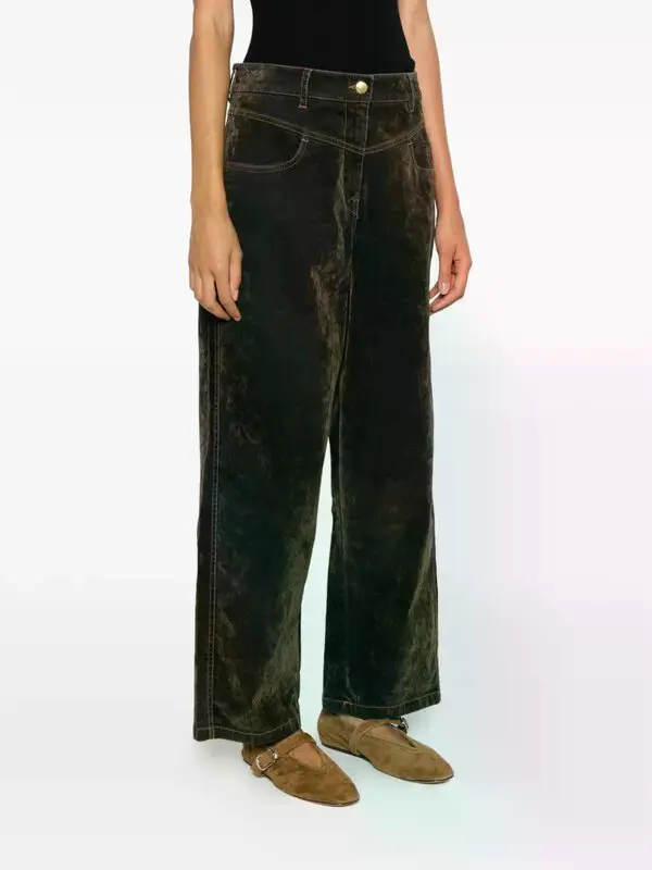 Momoni Azuki Contrast-stitch Cotton Trousers