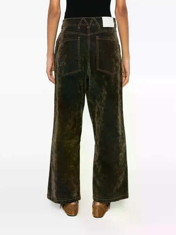 Momoni Azuki Contrast-stitch Cotton Trousers
