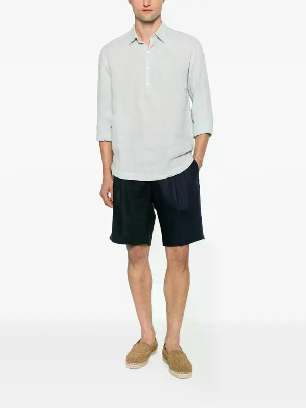 Barena Venezia Pavans Telino Linen Half-placket Shirt
