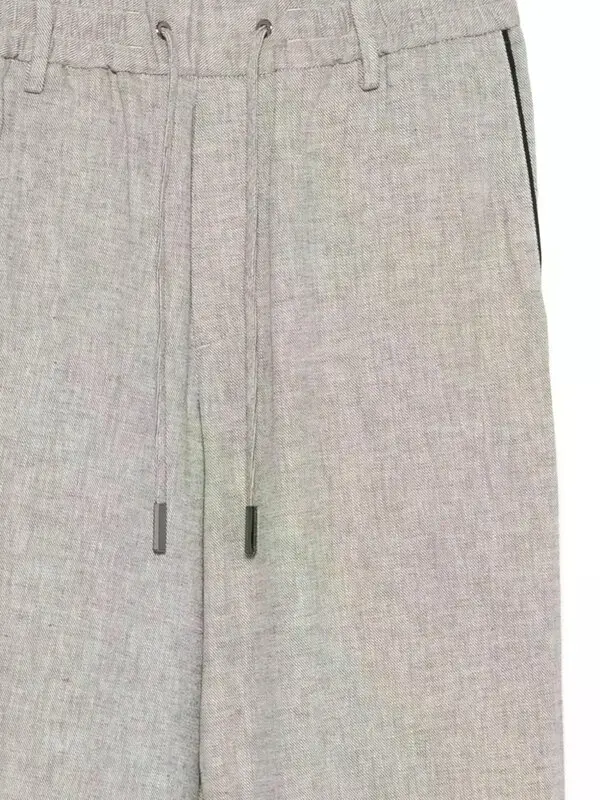 Iceberg Drawstring Side-stripe Linen Trousers