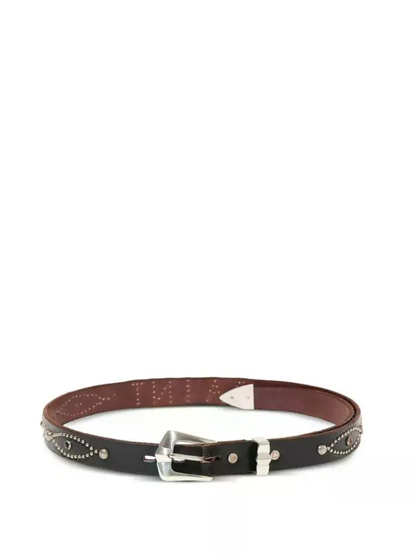 SAINT MXXXXXX Narrow Stud-embellished Belt - Black