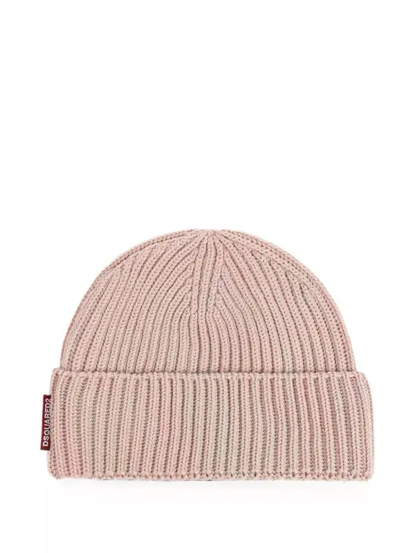 Dsquared2 Ribbed Knit Beanie Hat And Scarf Set