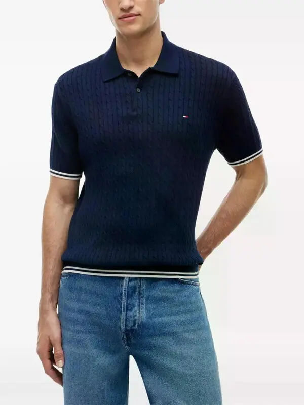 Tommy Hilfiger Cable-knit Polo Sweater