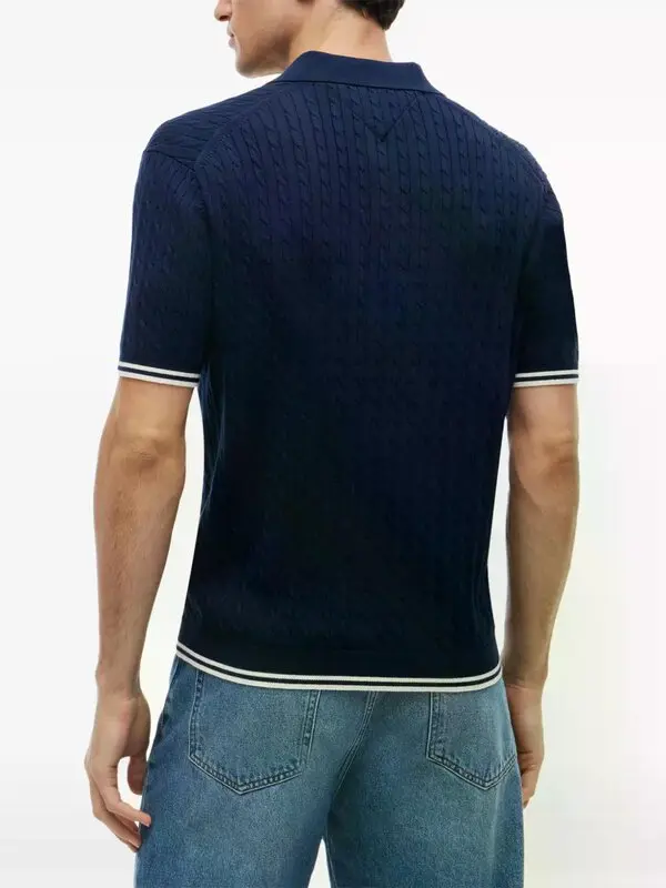 Tommy Hilfiger Cable-knit Polo Sweater
