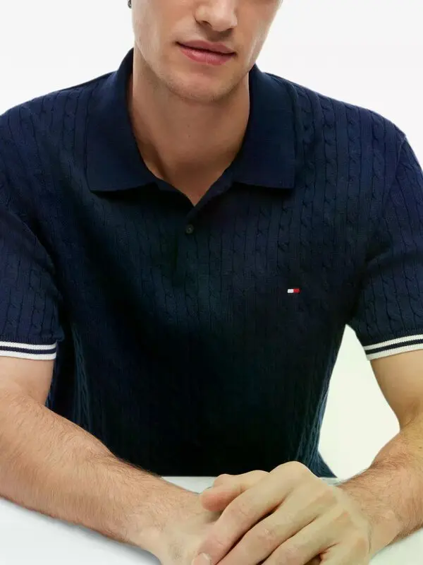 Tommy Hilfiger Cable-knit Polo Sweater