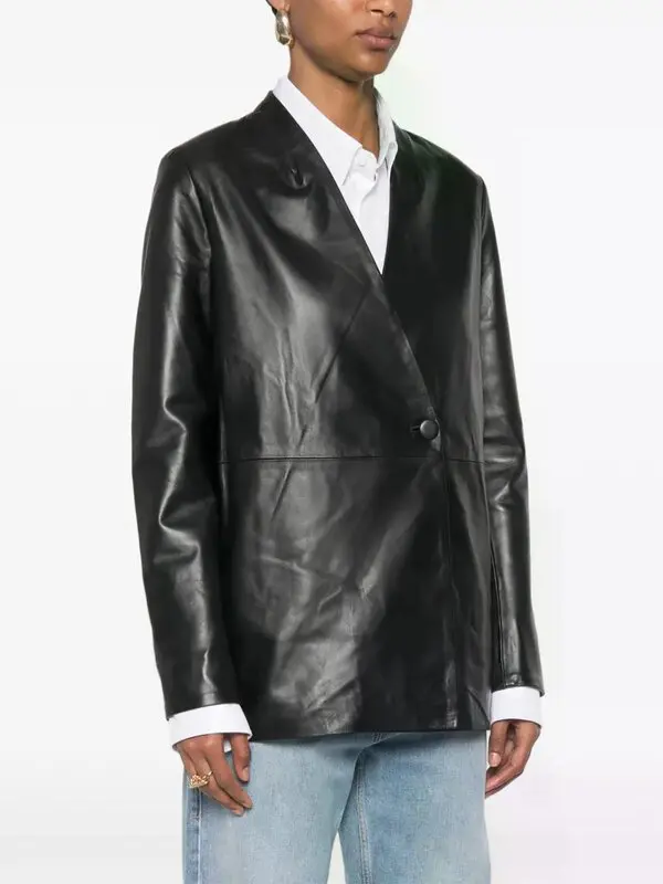 ADRIANNA FERETTI Leather Wrap Jacket