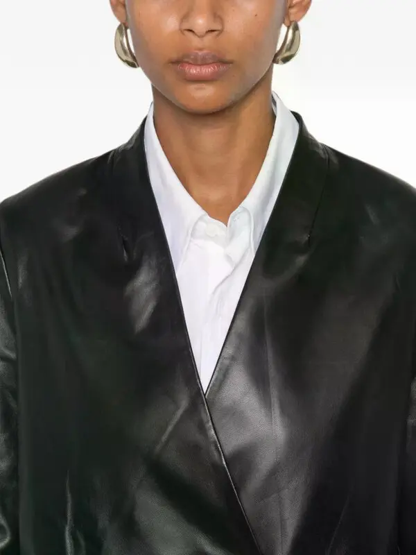 ADRIANNA FERETTI Leather Wrap Jacket