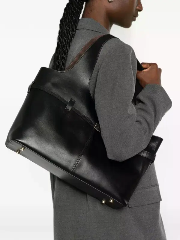 Manu Atelier Buckled Leather Shoulder Bag