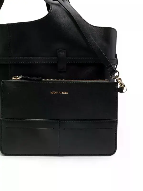 Manu Atelier Buckled Leather Shoulder Bag