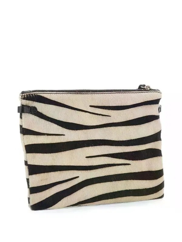 GIANNI CHIARINI Hermy Zebra-print Clutch Bag