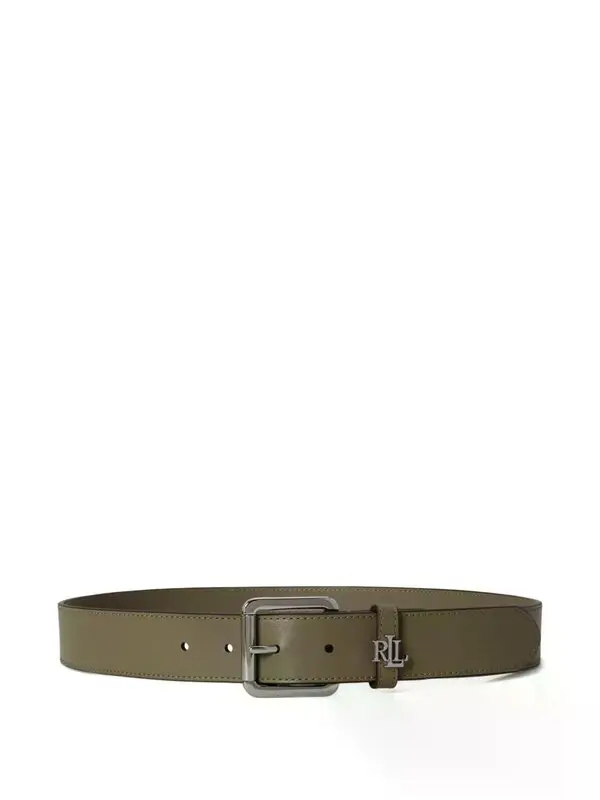 Ralph Lauren Logo Plaque Leather Belt - Green