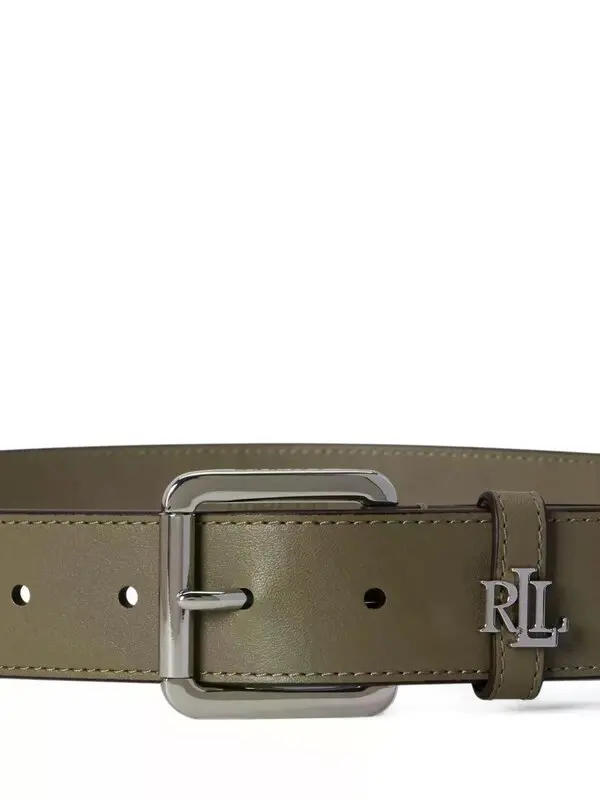 Ralph Lauren Logo Plaque Leather Belt