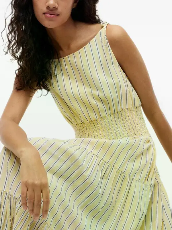 Tommy Hilfiger Striped Tiered Midi Dress