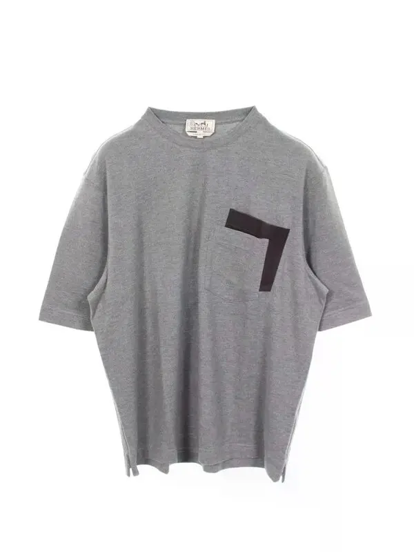 Hermès 2010s Leather-pocket T-shirt