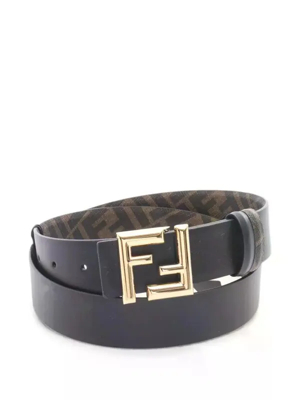 Fendi Reversible Ff Logo Belt - Black