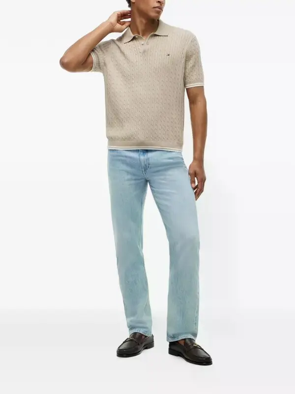 Tommy Hilfiger Cable-knit Short-sleeve Polo Shirt