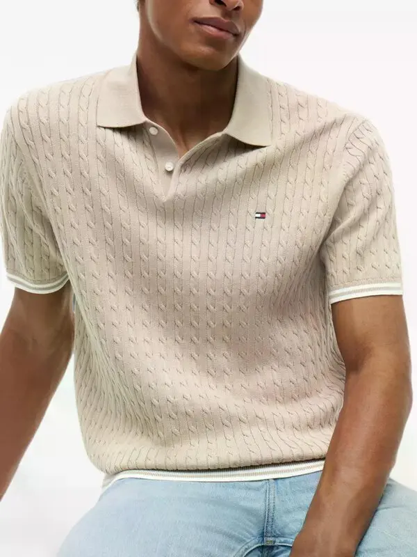 Tommy Hilfiger Cable-knit Short-sleeve Polo Shirt