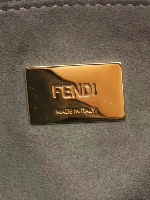 Fendi Ff Logo Leather Tote Bag
