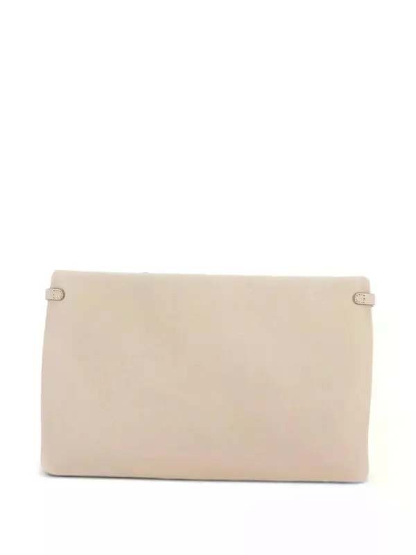 GIANNI CHIARINI Hermy Hammered-texture Clutch Bag - Neutrals