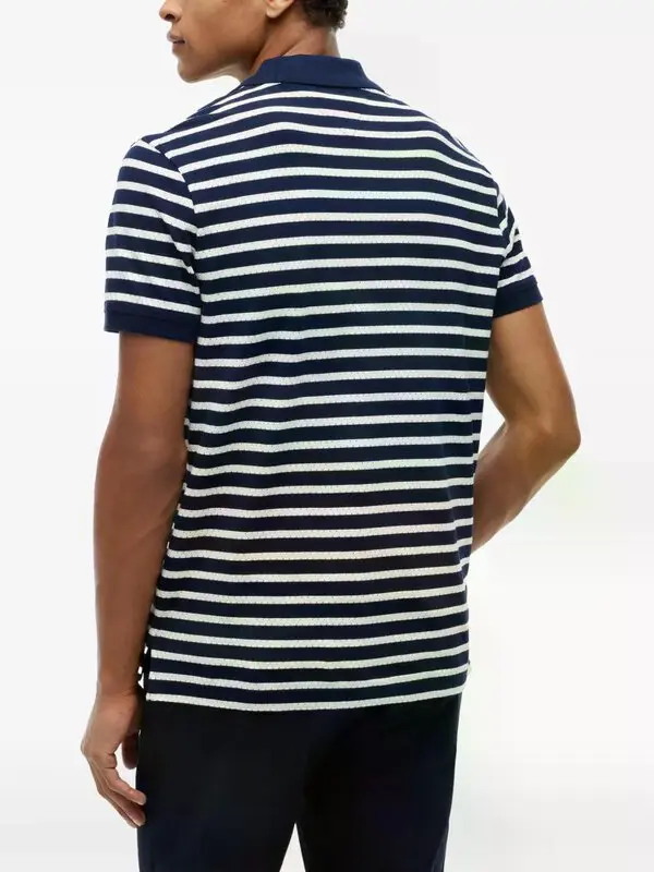 Tommy Hilfiger Striped-print Logo-embroidered Polo Shirt