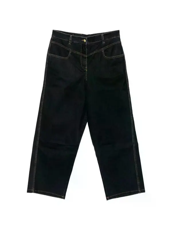Momoni Contrast-stitch Wide-leg Denim Jeans