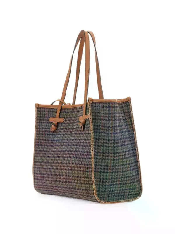 MARCELLA CLUB Houndstooth Tote Bag - Green