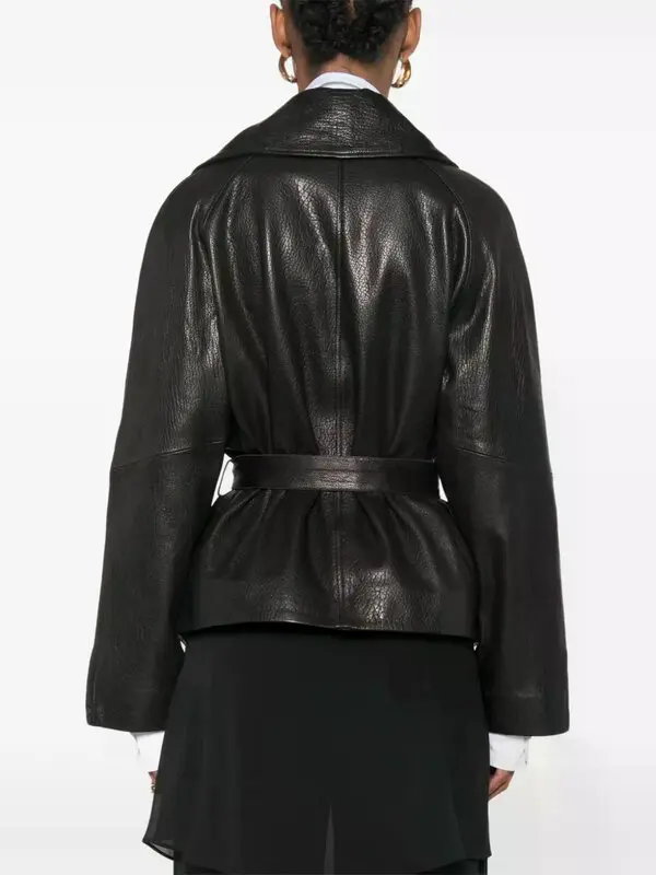 ADRIANNA FERETTI Belted Leather Jacket