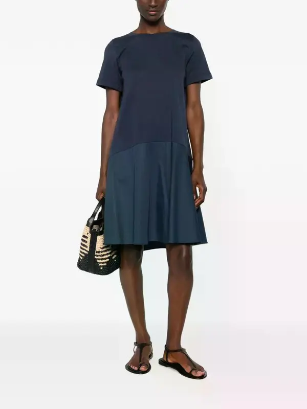 Marella Ruigiada Short-sleeve Paneled Mini Dress