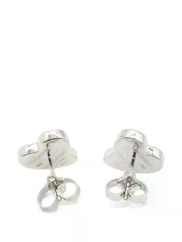 VIVIENNE WESTWOOD Orb Heart Earrings - Silver