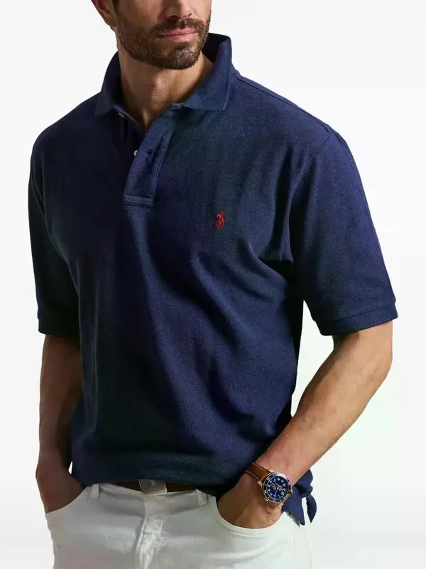 Polo Ralph Lauren Ribbed Cotton Polo Shirt - Blue