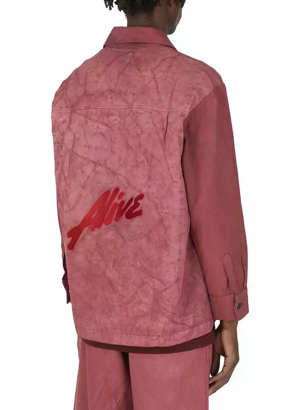 ALIVE & MORE Marbled-motif Front-button Shirt Jacket