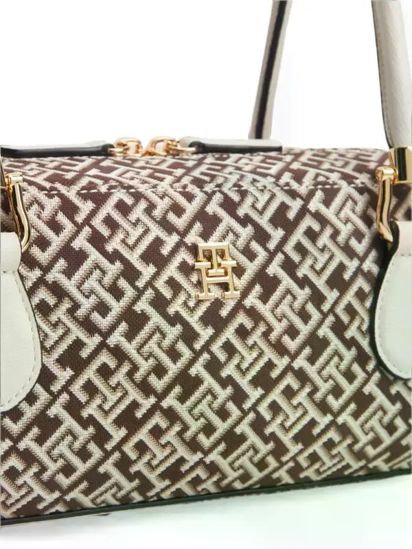 Tommy Hilfiger Monogram Jacquard Shoulder Bag - Brown