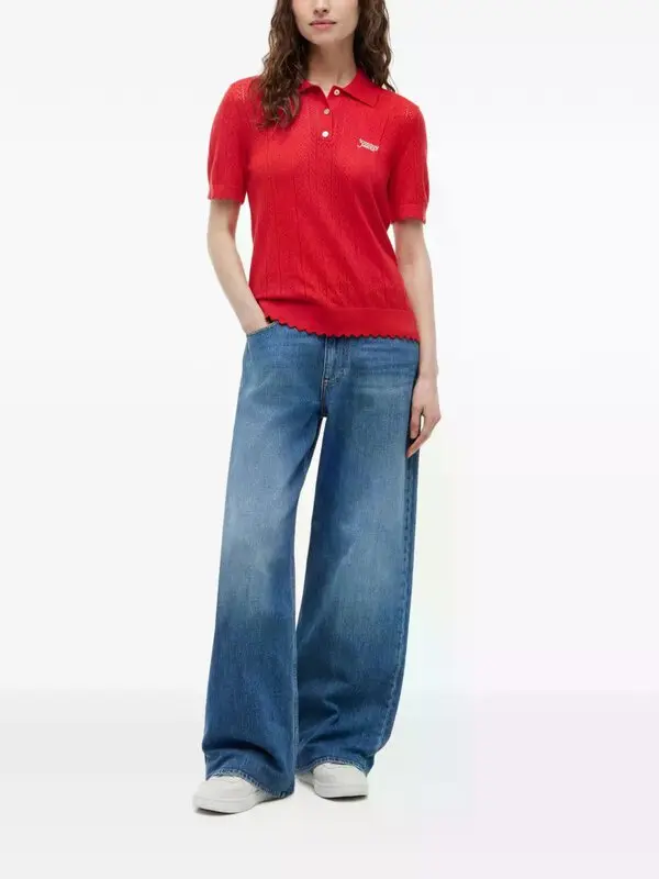 Tommy Hilfiger Pointelle Knit Scalloped-edge Sweater