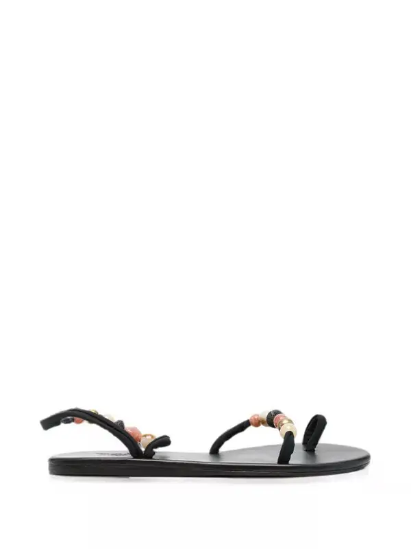 ANCIENT GREEK SANDALS Eleftheria Bead-embellished Sandals - Black