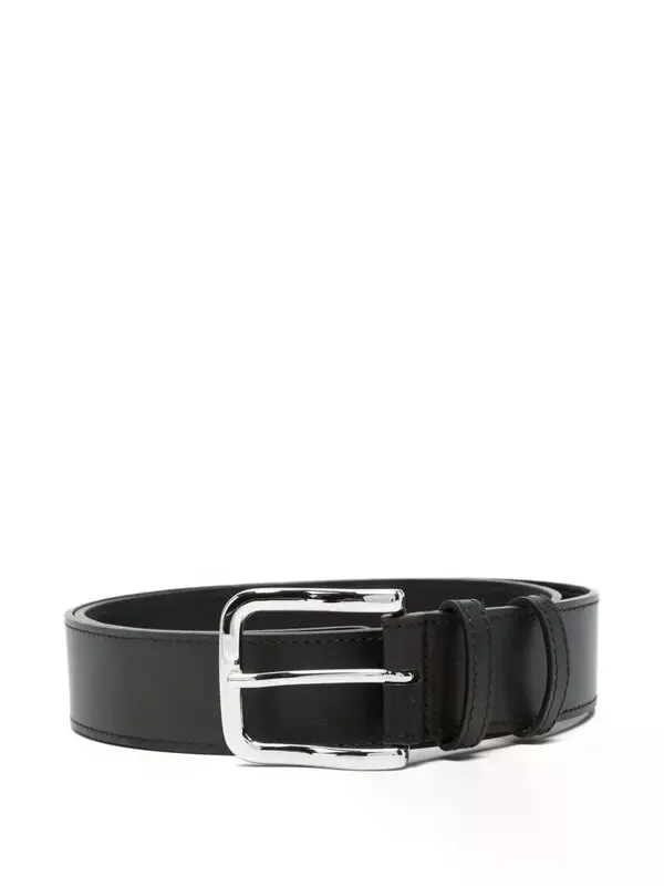 Iceberg Logo-print Leather Belt - Black
