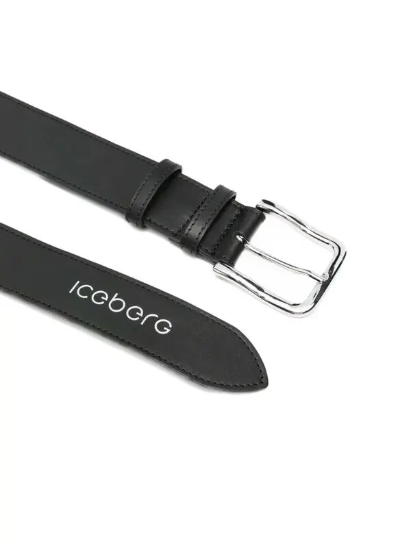 Iceberg Logo-print Leather Belt