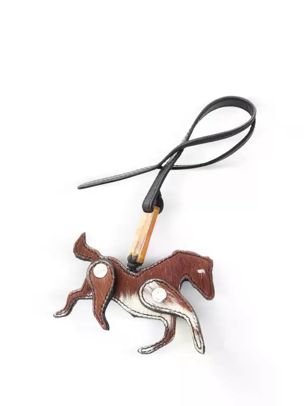 VIVIENNE WESTWOOD Orb Logo Horse Charm Keyring - Brown